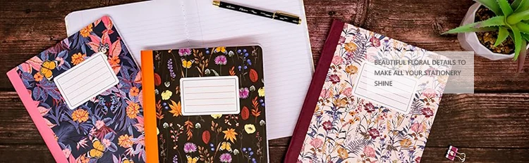 Notebooks Custom Kids Note Book Stationery School Floral Logo Writing ...