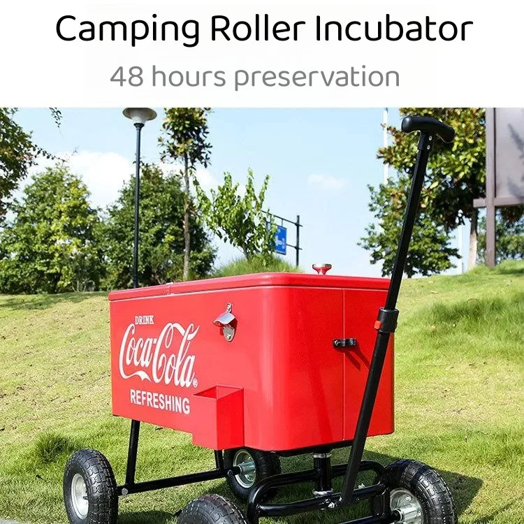 Modern Industrial Style Custom Brand Logo Fiery Red 80l Metal Ice ...