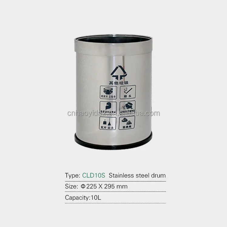 Open Top Stainless Steel Triangle Waste Bin Wastebasket Small Office ...