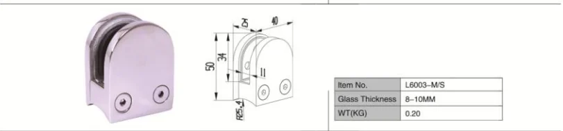 Aleader High Quality Villa Stair Balustrade Frameless Glass Bracket Stainless Steel Mirror ...