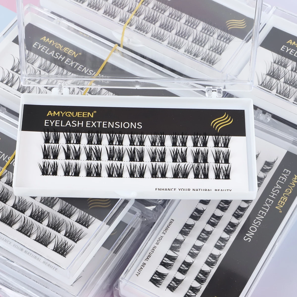 Factory Handmade Self Adhesive Diy Lashes Superfine Band Pre Cut Press ...