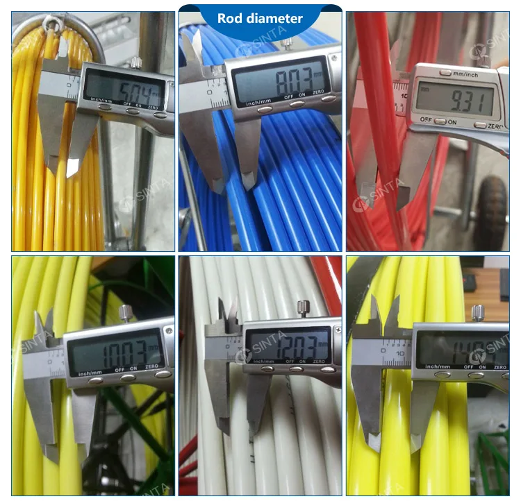 4mm 5mm 6mm Fiberglass Duct Rodder Conduit Snake Rod Push Pull Rodder ...
