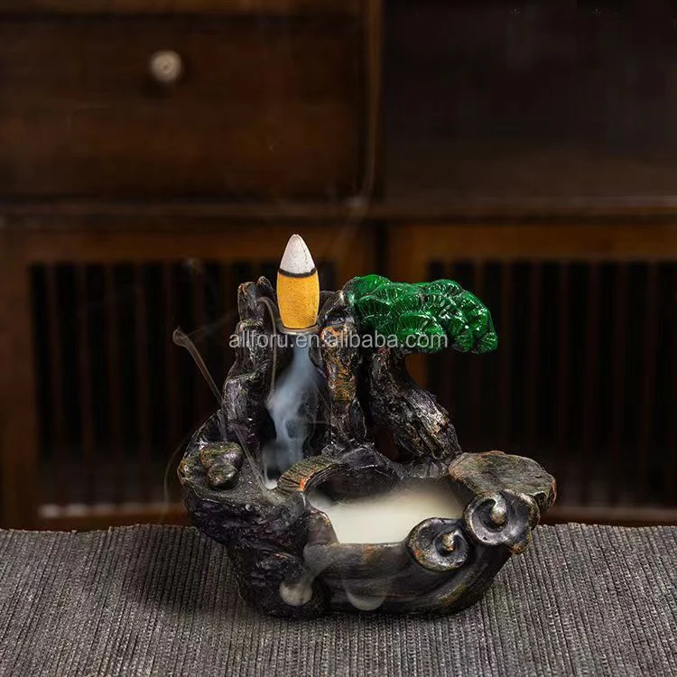 2023 Ceramic Mini Backflow Incense Burner Stick Holder Resin Handmade ...