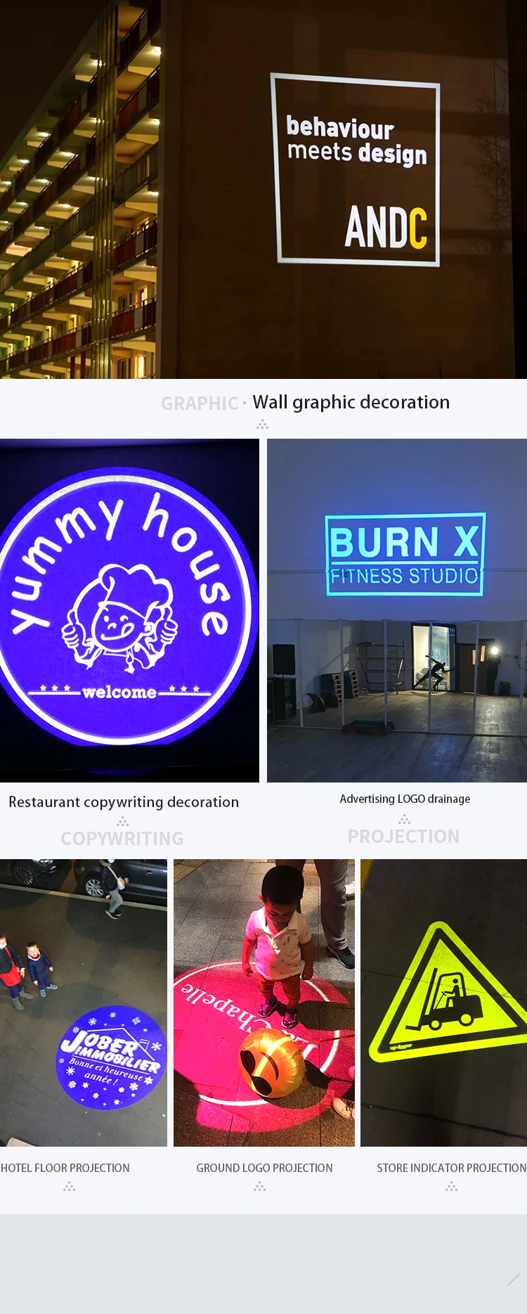 15w 25w 35w Logo Projector Indoor Custom Gobo Sign Pattern Advertising ...