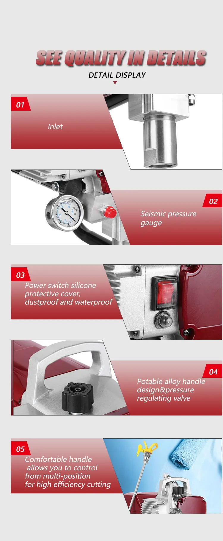 F AP4500 Building Wall Painting Airless Electric Paint Sprayer