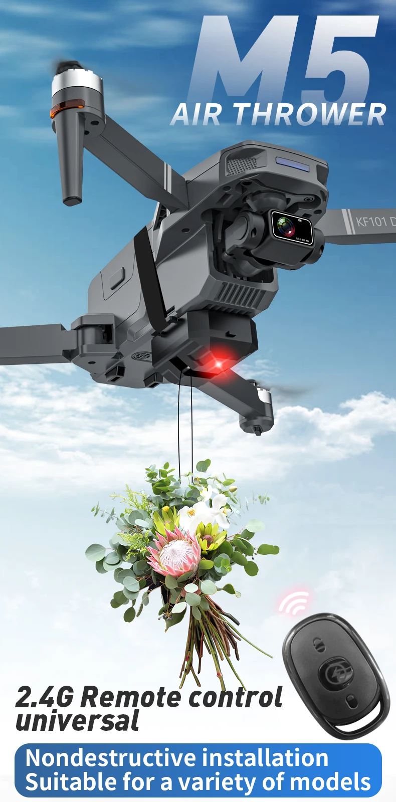 2023 M5 Drone Air Dropper - Precision 2.4G Remote Control