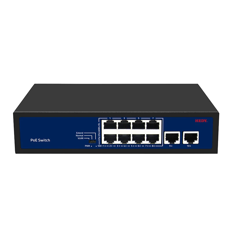10 Ports Poe Switch 96 Watt 8 X 100m Poe Ports 2 X 100m Uplink Ports Poe For Cctv Camera - Buy ...