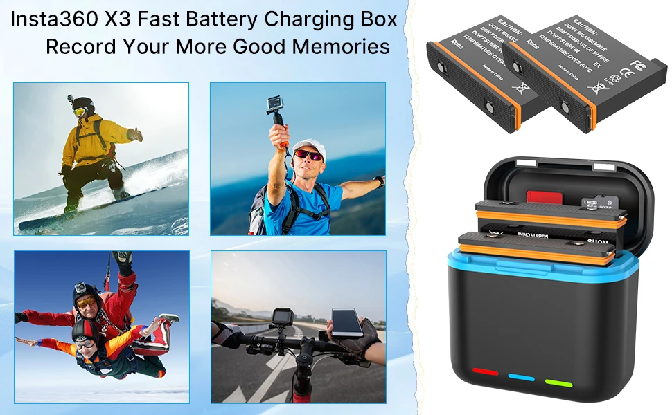 Hongdak Dual Battery Charger & Sd Card Reader For Insta 360 One X3 ...