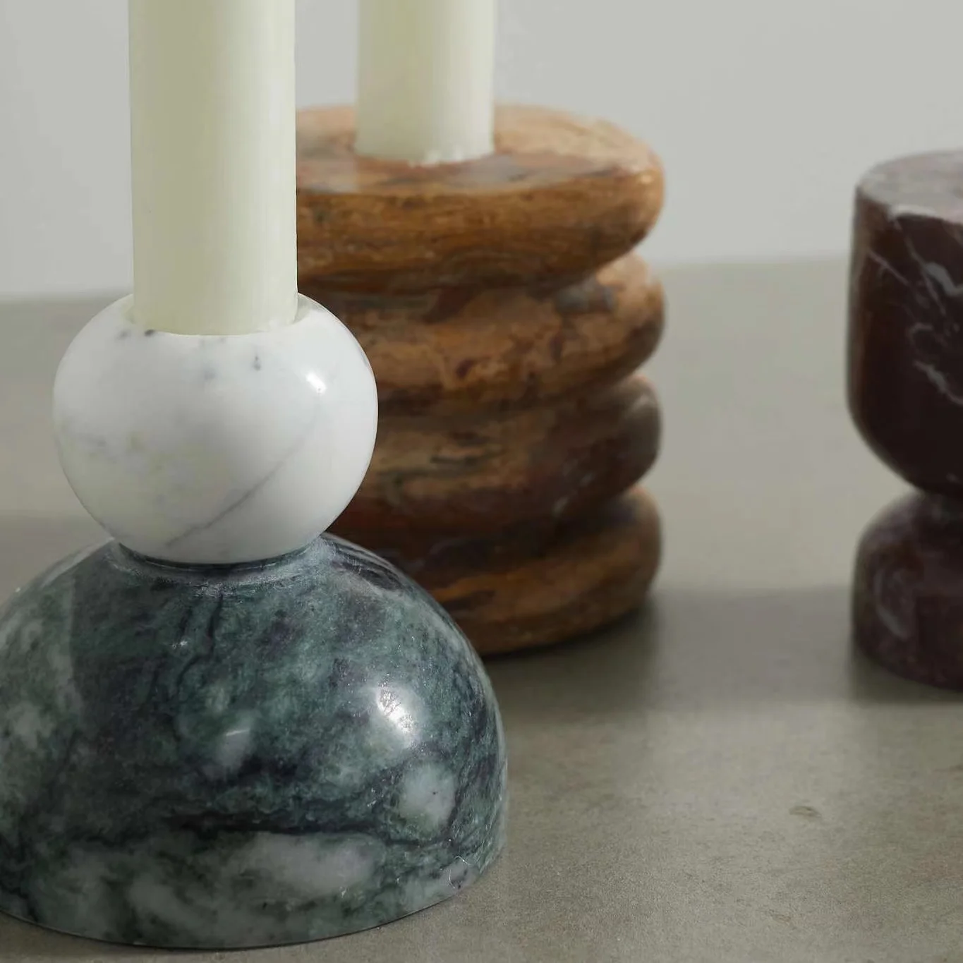 SH STONE Nordic Home Decor Natural Marble Homewares Stone Candle Holder ...