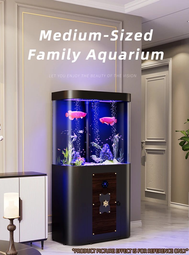 150L Acrylic Aquarium Fish Tank - Cylindrical Design for Home & Office