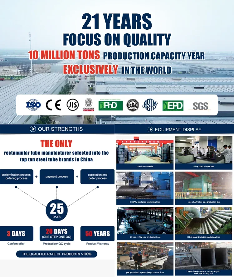 Shs Pipes And Tubes Rectangular Steel Seamless Rhs Hollow Section 100* ...