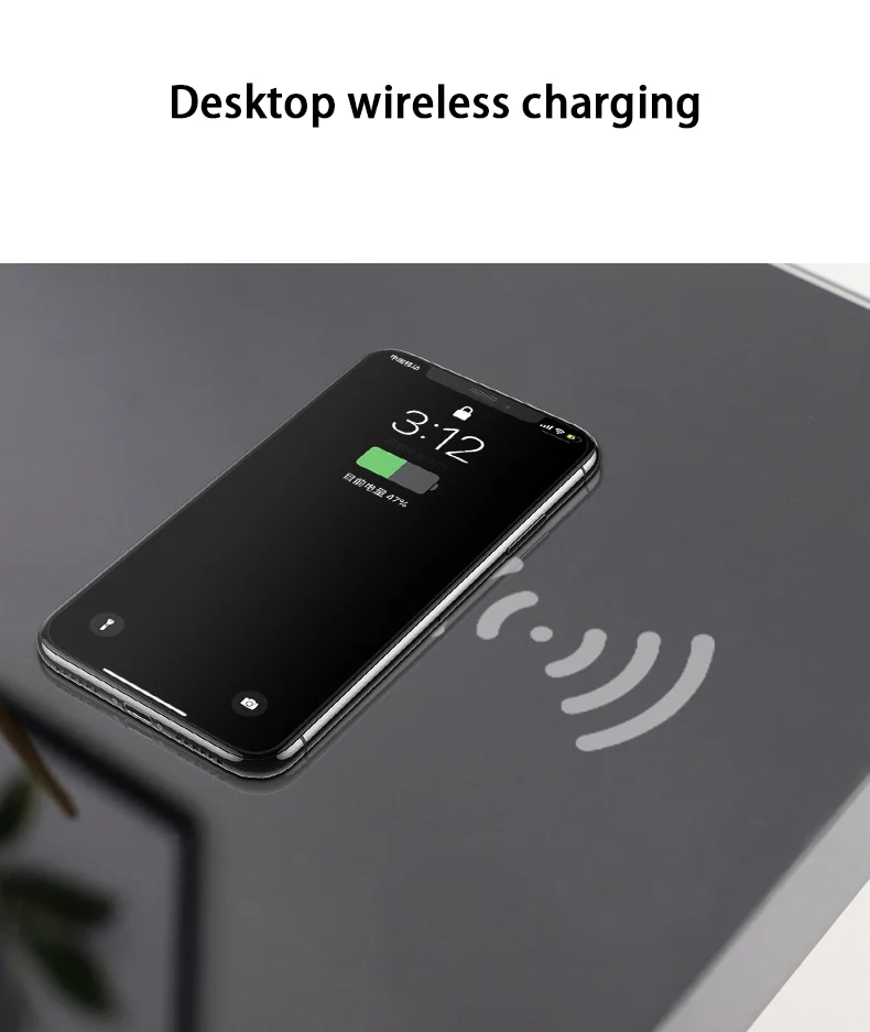 Mobile Phone Wireless Charging Desk Features Tempered Glass Computer ...