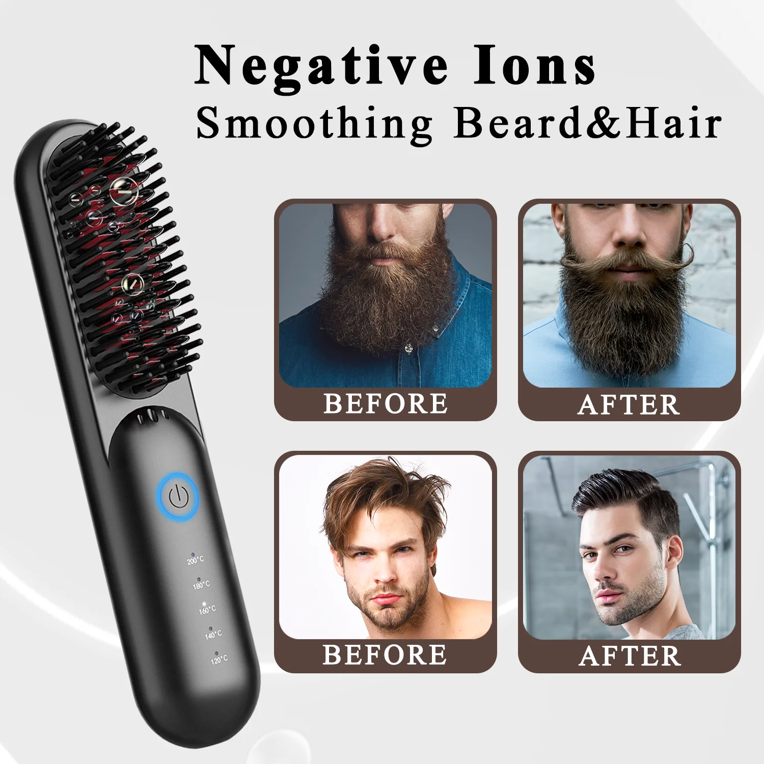 Mini Mens Simply Beard Straightening Comb Electronic Ionic Beard ...
