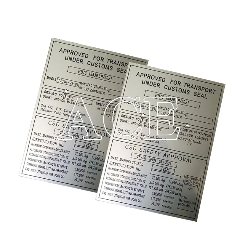 ISO Container Stainless Steel CSC Plates Dry Container Spare Parts and ...