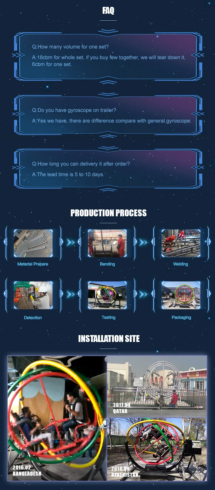 Thrilling Game Rotating 3D Space Human Gyroscope for 1 2 4 Persons ...