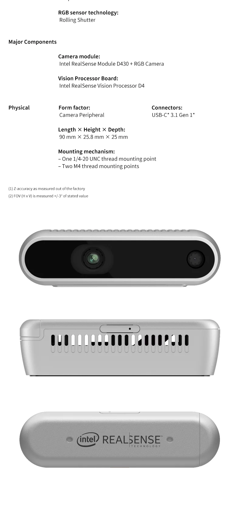 D435F camera The most popular product Intel RealSense AI Development ...