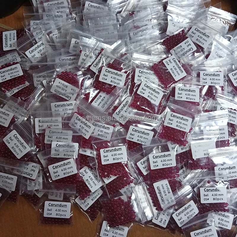 Wholesale Gemstone Beads: Synthetic Ruby Sphere 3mm-6mm Loose Gemstone ...
