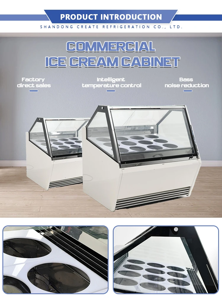 Europe Gelato Cart Display Freezer Showcase Cold Drinks Beverage Ice ...