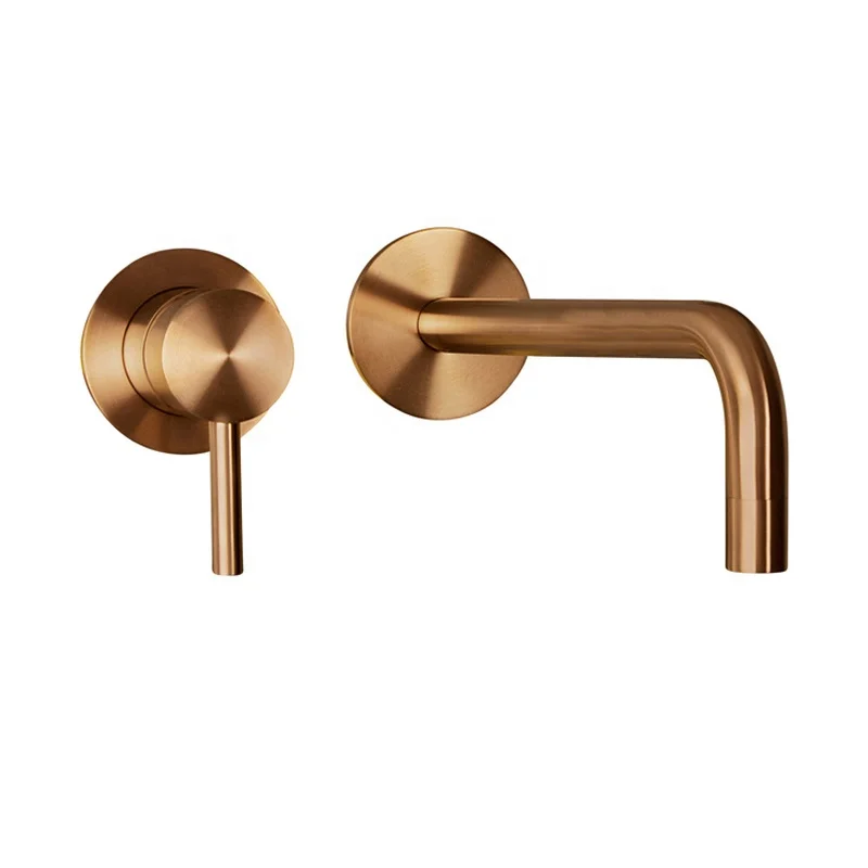 Luxury Stainless Steel Wall Mounted Brushed Gold Faucet Concealed Basin ...