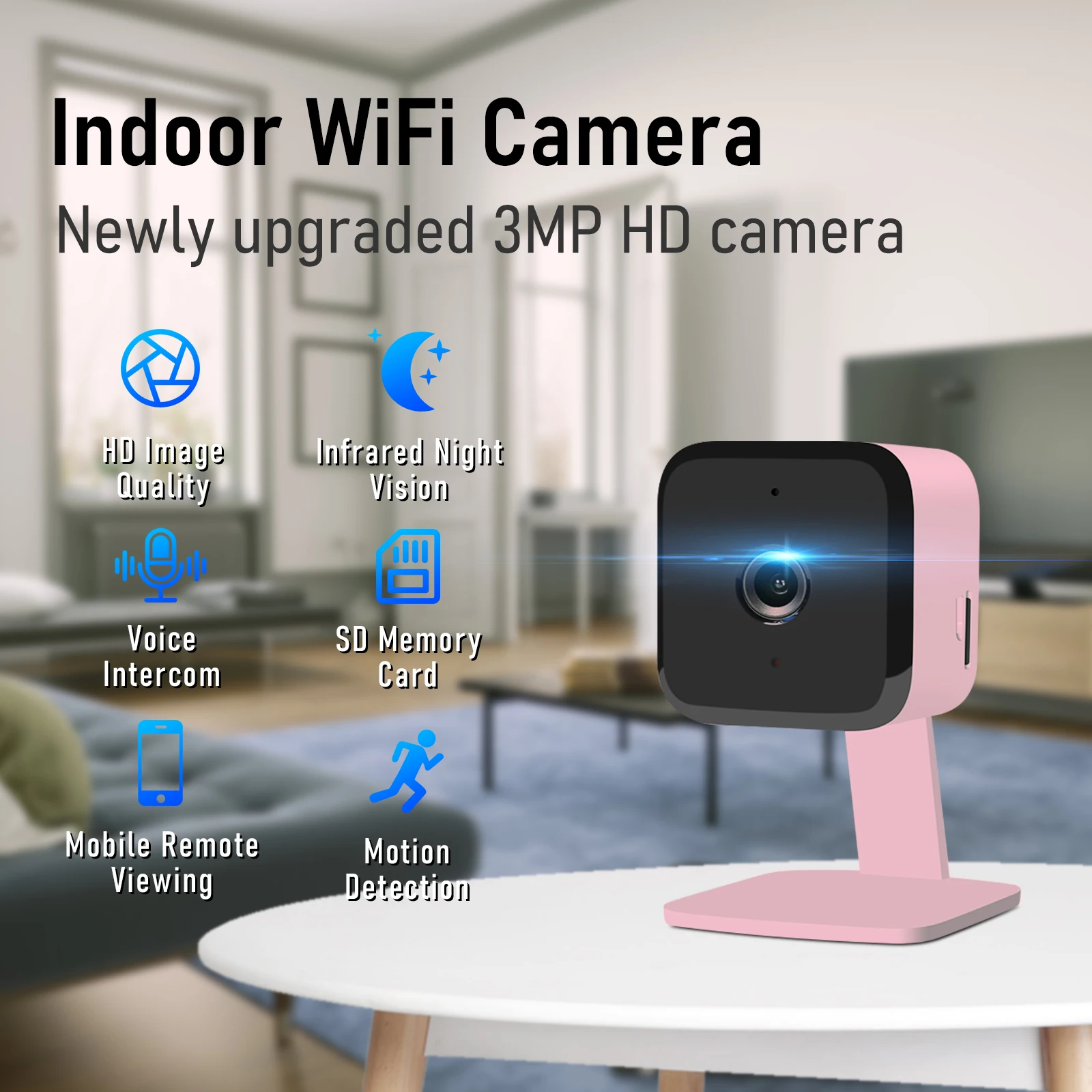 Jidetech 3mp Dual Wi-fi Ip Camera With Motion Detection Indoor Desktop Security Camera - Buy ...