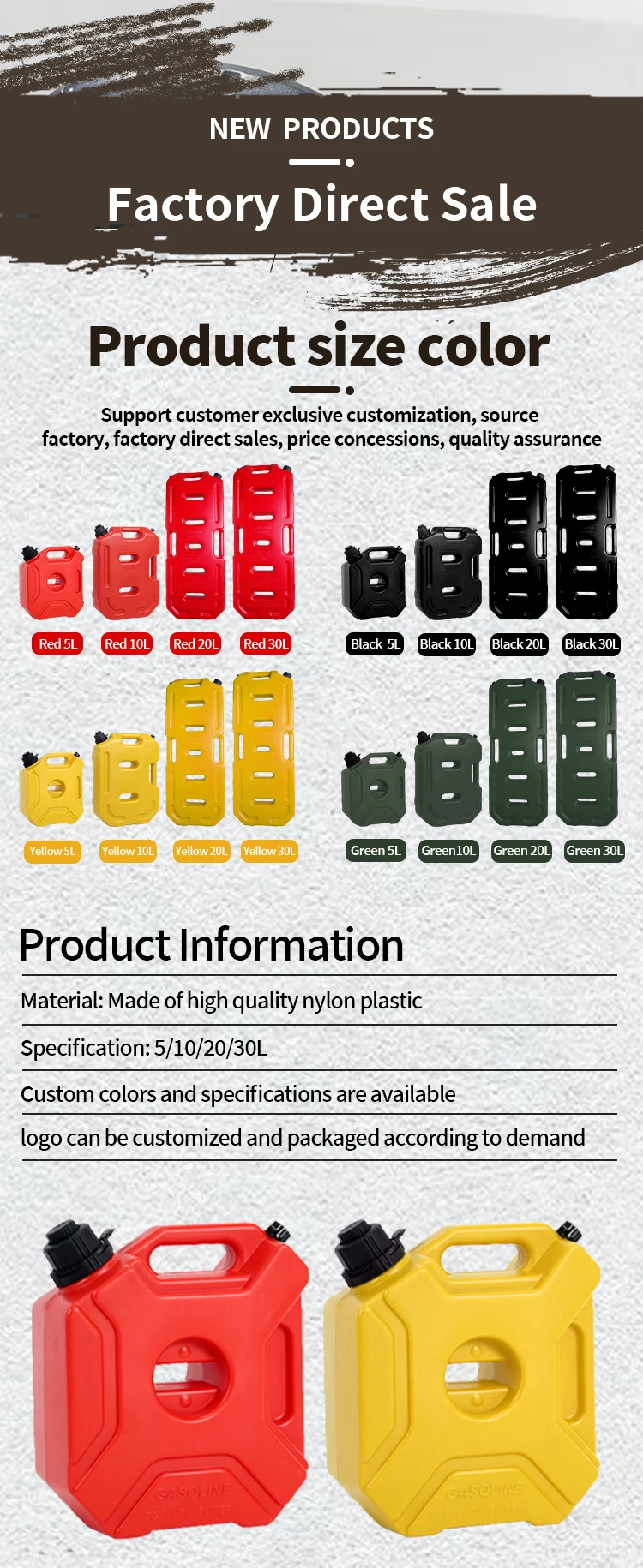 Factory Direct 4WD 10L 8Gallon Oil Container Drum Petrol Diesel Gas ...