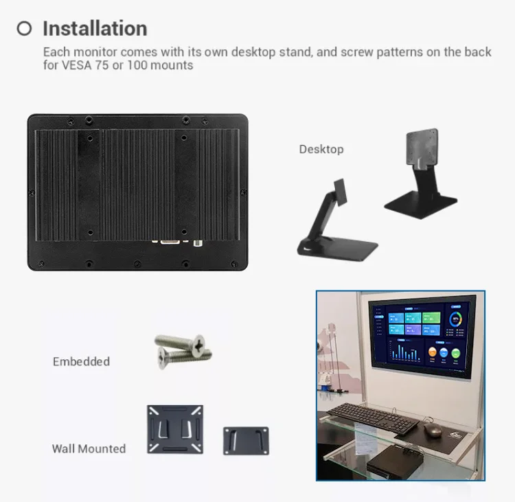 Outdoor Industrial LCD High Resolution Touchscreen Monitors