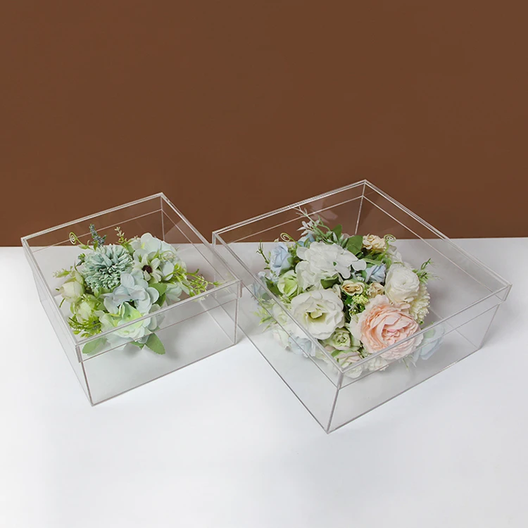 Customized Size Clear Clear Acrylic Gift Box With Lid Square ... Customized Size Clear Clear Acrylic Gift Box With Lid Square ...