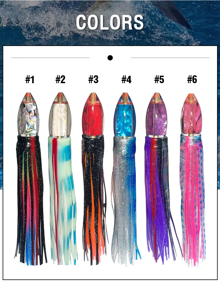 115g 9" Big Game Plastic Trolling Marlin Tuna Resin Head Lures