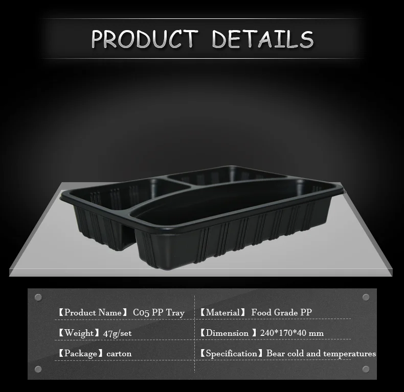 3 Compartment Takeaway Microwavable Container Disposable Plastic Food ...