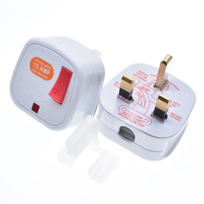 UK Adaptor - 13A Plug Top BS 3 PIN for England & More