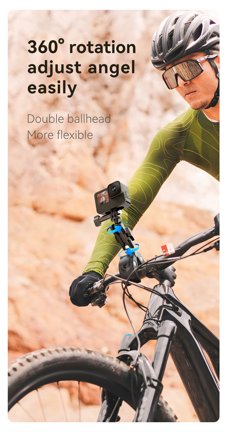 Telesin Motorcycle Action Camera Mount - Secure & Versatile
