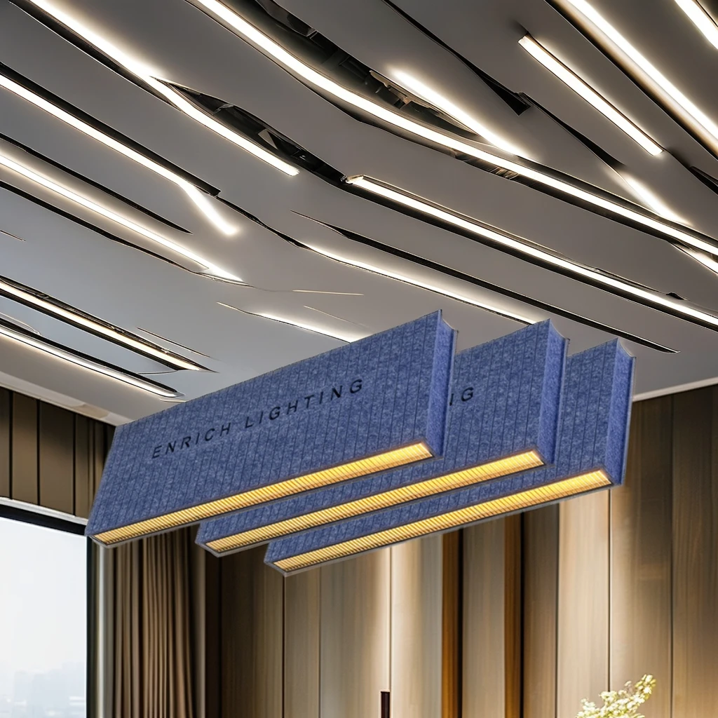 Aluminum Acoustic Chandeliers Led Suspended Linear Light Length ...