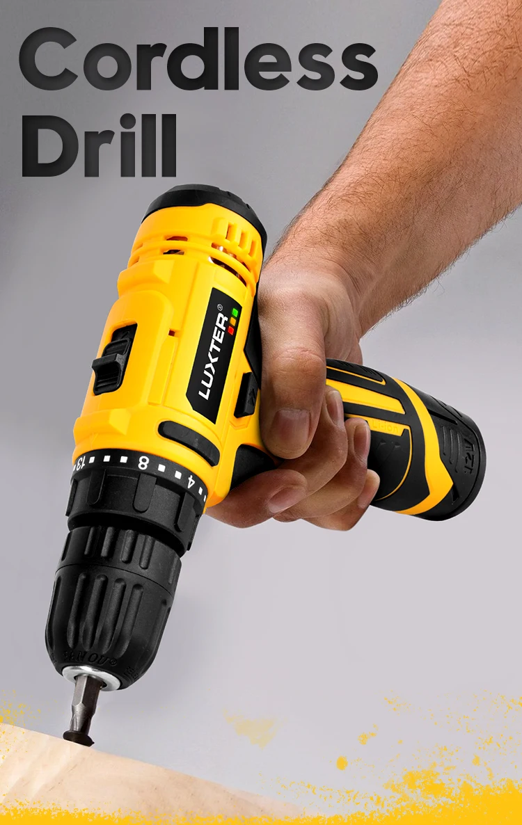 Luxter 12v Two Speed Cordless Drill Drilling Tool Driver Mini Power ...