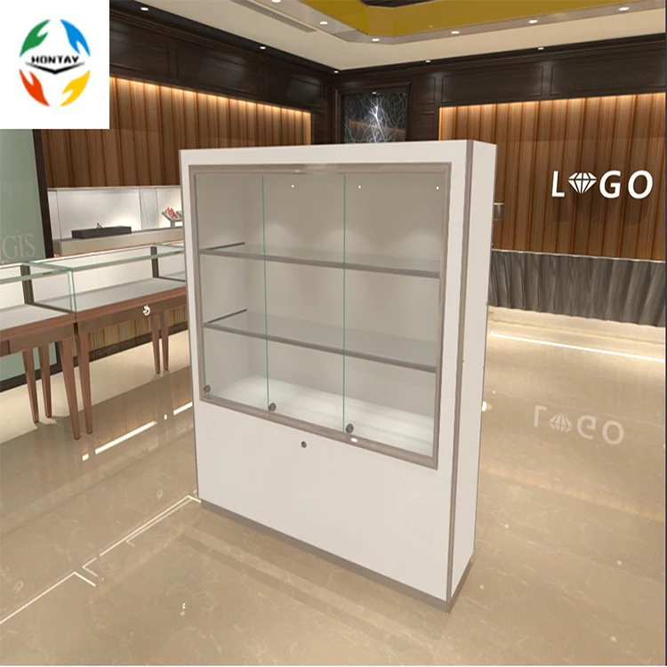 Interior Store Design Tall Multi-layer Tempered Glass Aluminum Profile ...