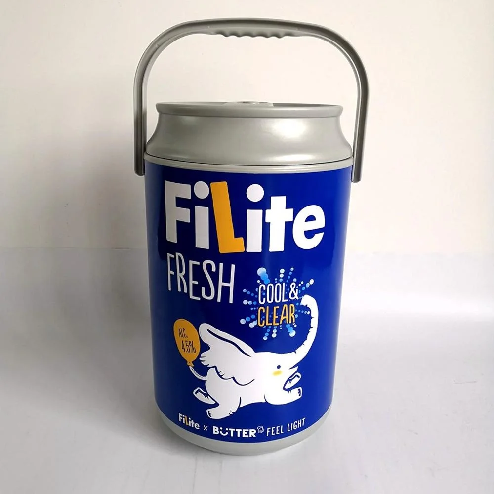 Plastic 1 2 5 Gallon PU FOAM Insulated Can Shaped Cooler Box Ice Bucket ...