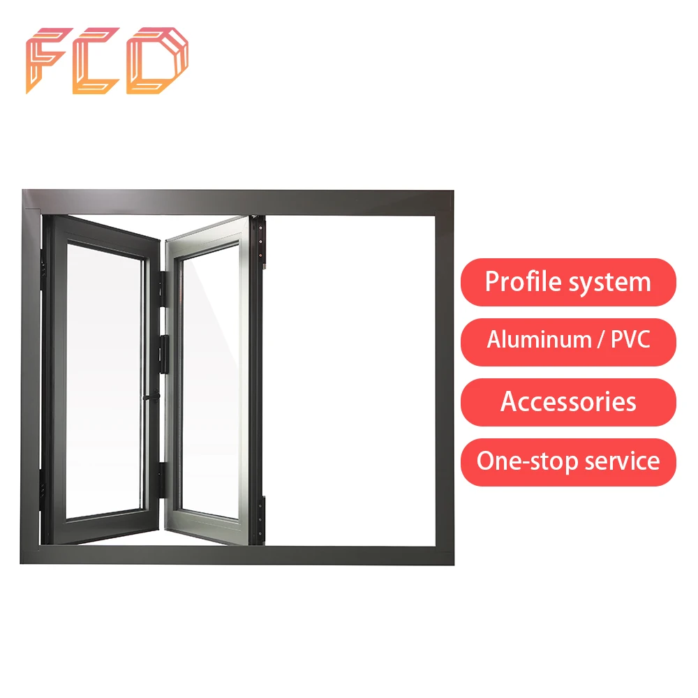 Cad 3d Design Villa Folding Window Customizable Pvc/aluminum Glass ...