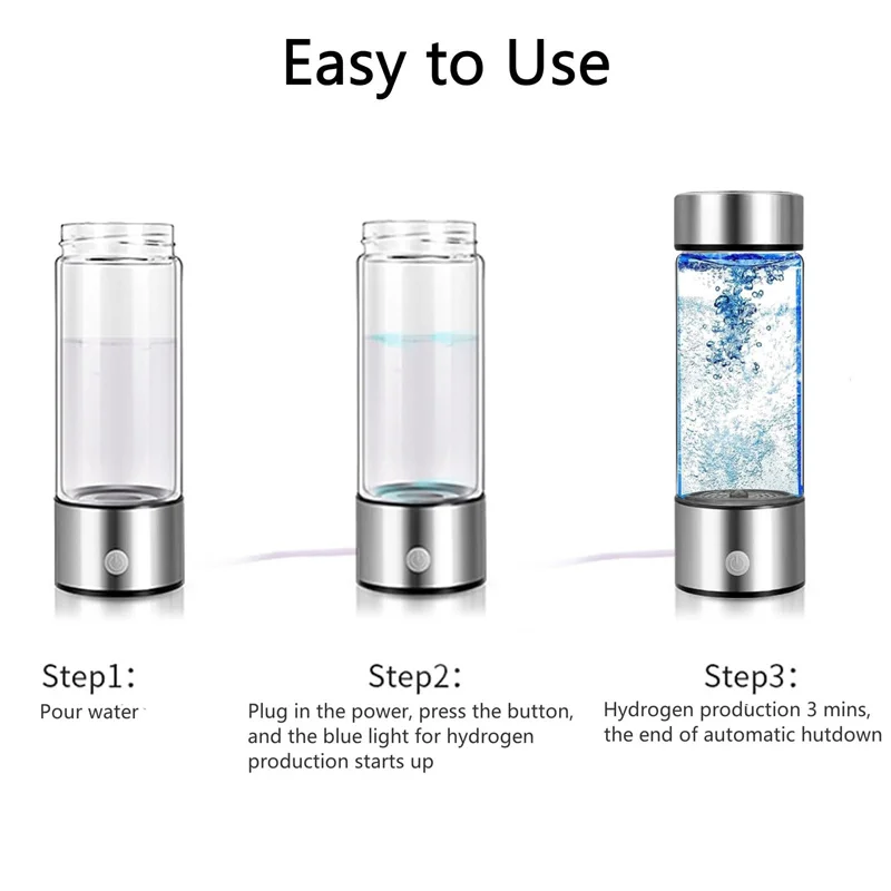 Portable Glass Cup Hydrogen Water Generator Ionizer Machine Hydrogen ...
