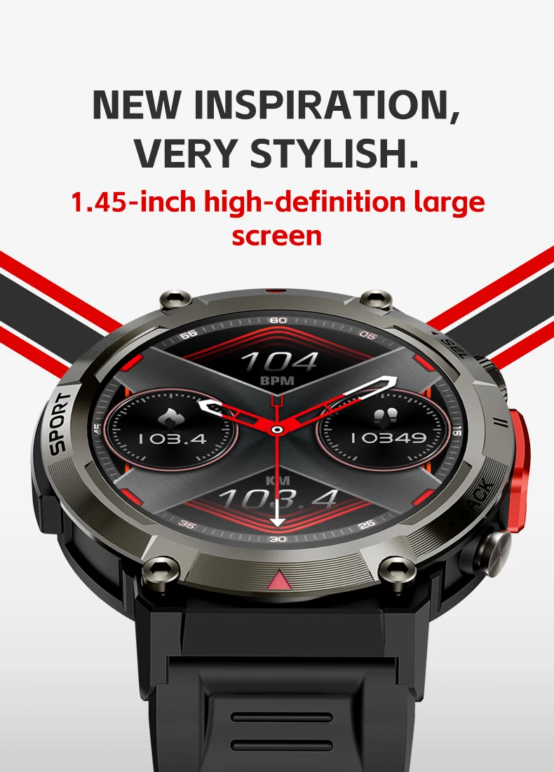 2024 S100 Smart Watch - Outdoor Watch with Floodlight Flashlight