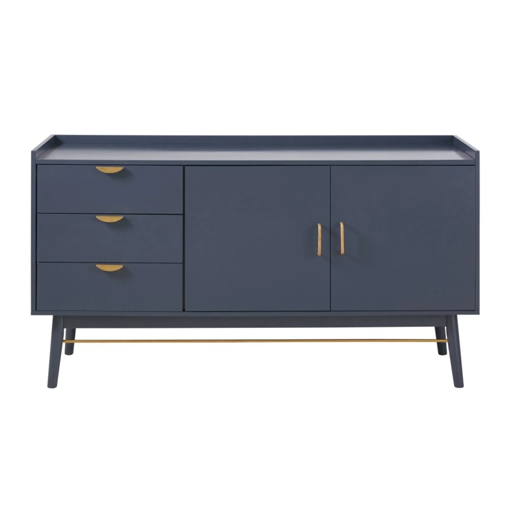 Dark Blue Kitchen Buffets Table Cabinet Living Room Sideboard 2 Doors 3 ...