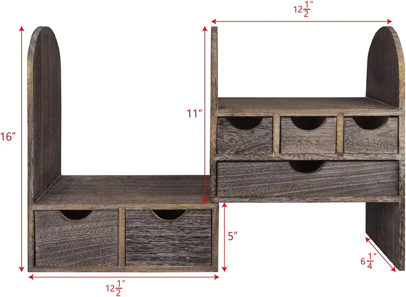 Large Expandable Wooden Desktop Storage Rack Fixed Compartment Shelf ...