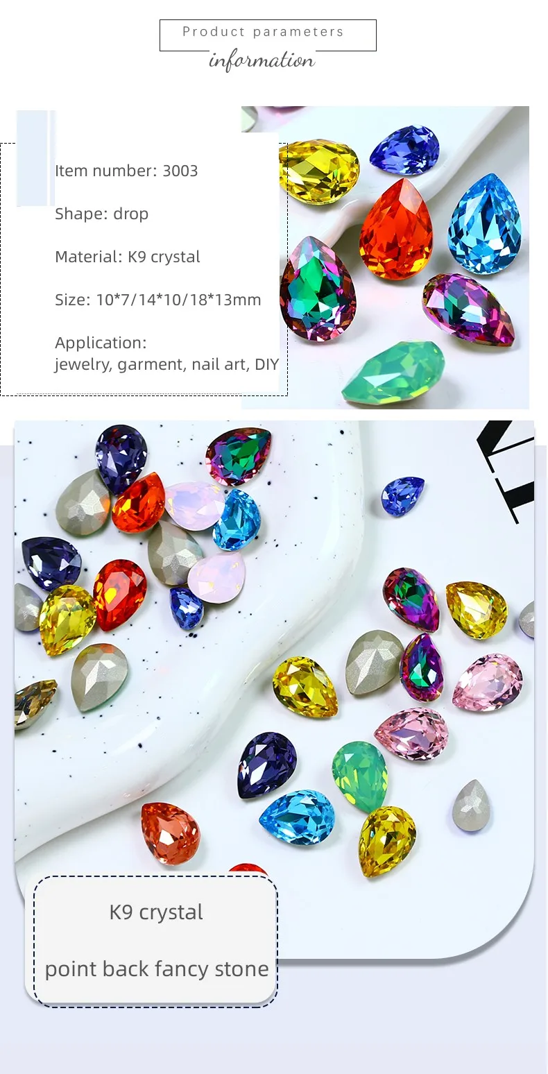Wholesale Tear Drop Crystal Rhinestone Beads Jewelry Making Glass ...