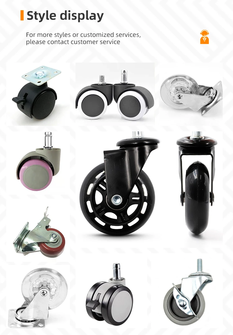 Girl's Gaming Chair Wheels Casters Pink Powder Coating Plastic Wheels ...