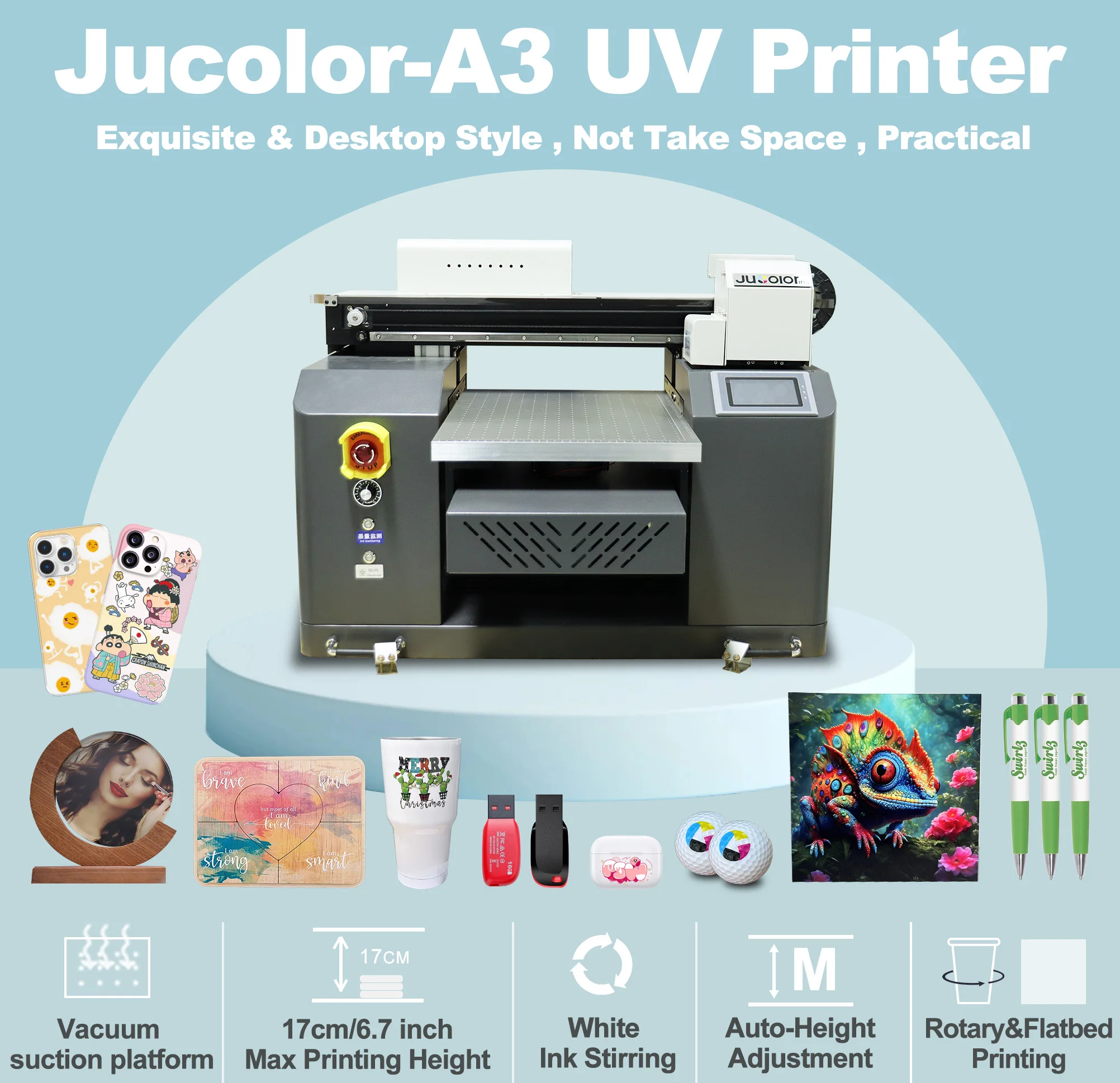 A3 UV Printer - Efficient UV Printing Machine for Wood & Glass