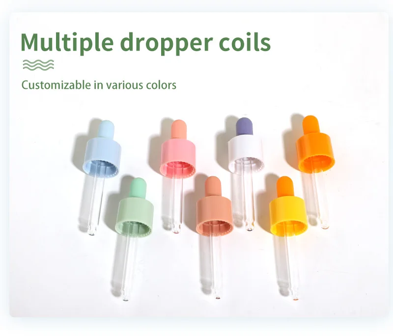 In Stock 30ml Flat Shoulder Multi-Colored Cosmetic Oil Bottle