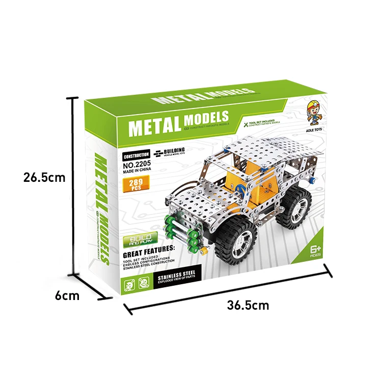 Hot-saling Diy Assembly Metal Building Block Vehicle Toy Set For ...