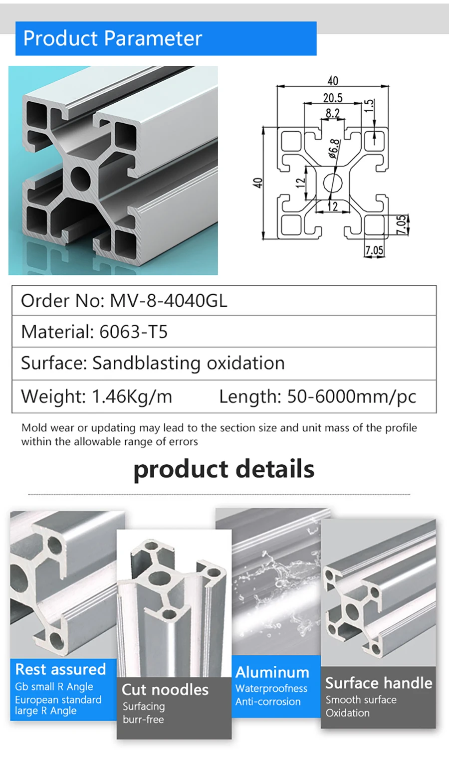 Modern Square Led Extrusion Channels 6000 Series Aluminum Profiles ...