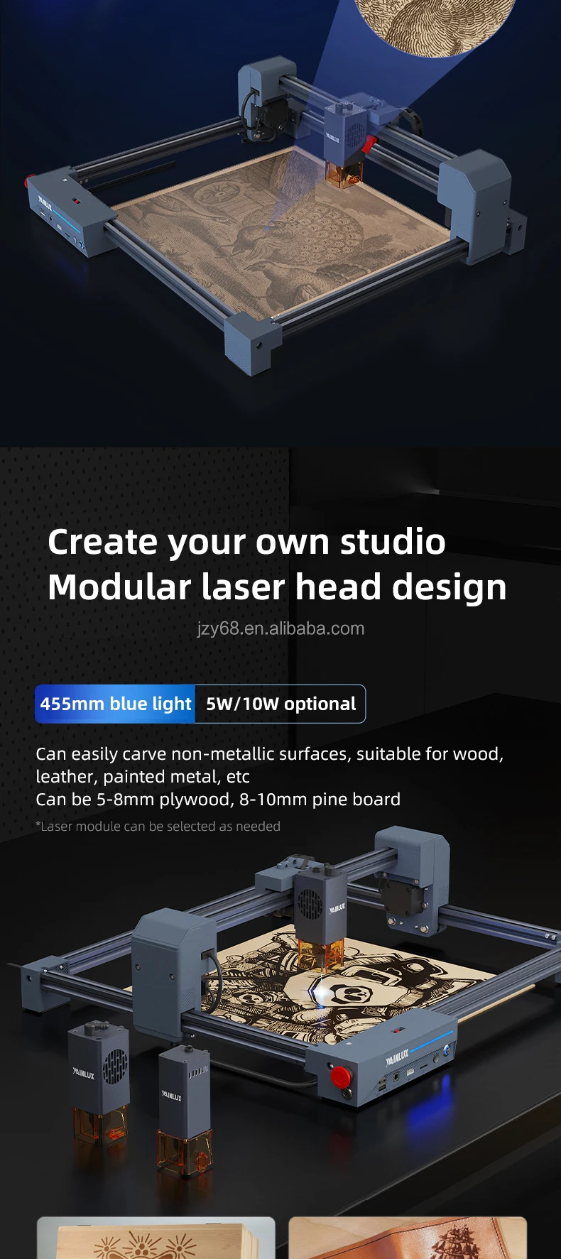 Easy to Operate 5W10W Desktop Laser Engraving Machine Laser Engrave and ...