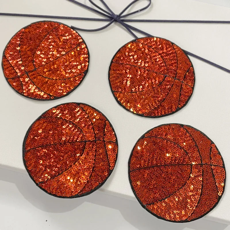Sparkling Sequin Basketball Patch for DIY Clothing Projects