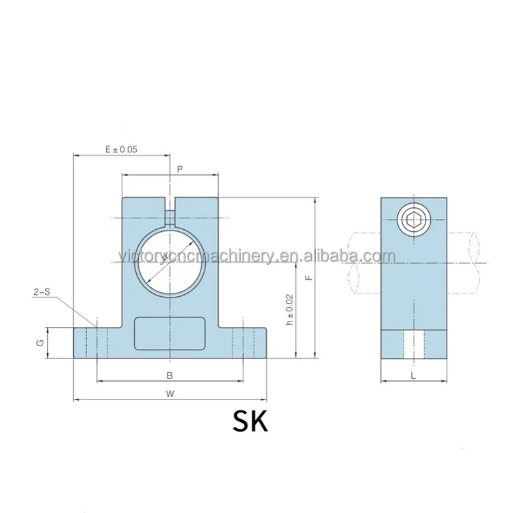 Sk30 Sk35 Sk40 Sk50 Sk60 Aluminum Shaft Support Bearing Linear Shaft ...