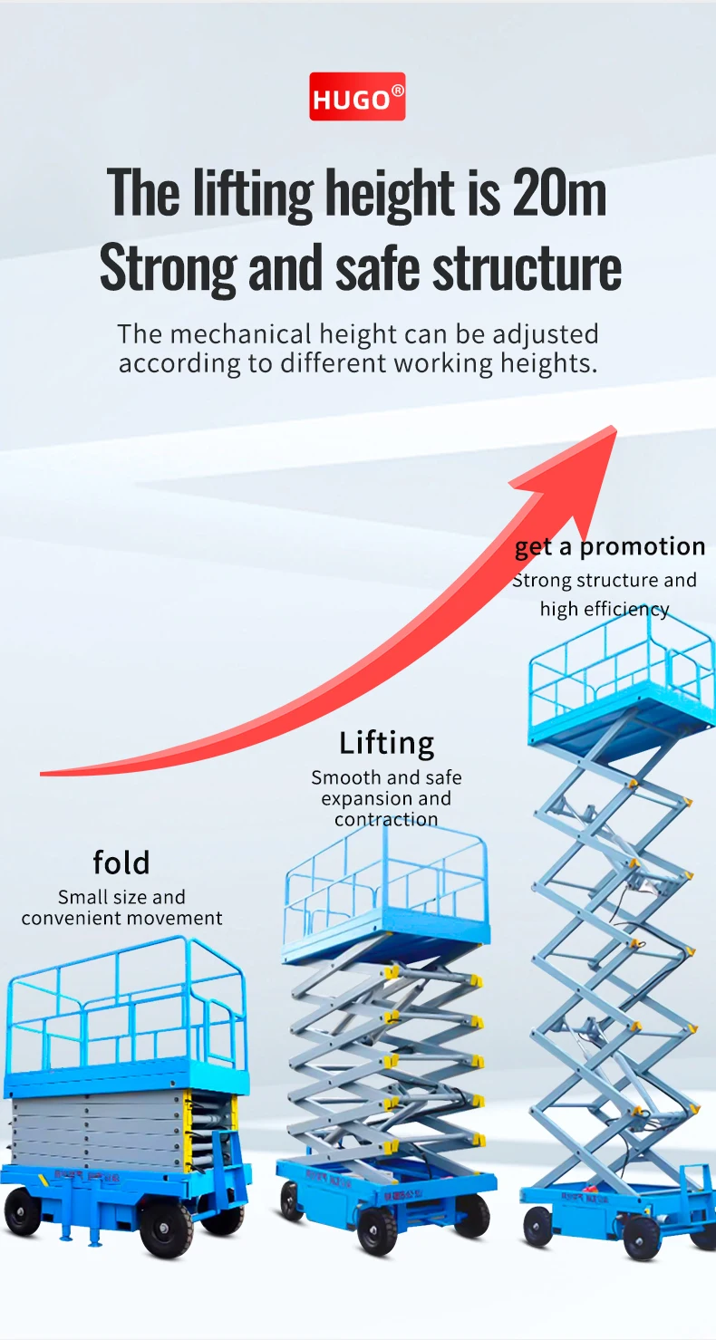 Custom Electric Motor Trolley Mobile Electric Human Scissor Lift 500kg ...